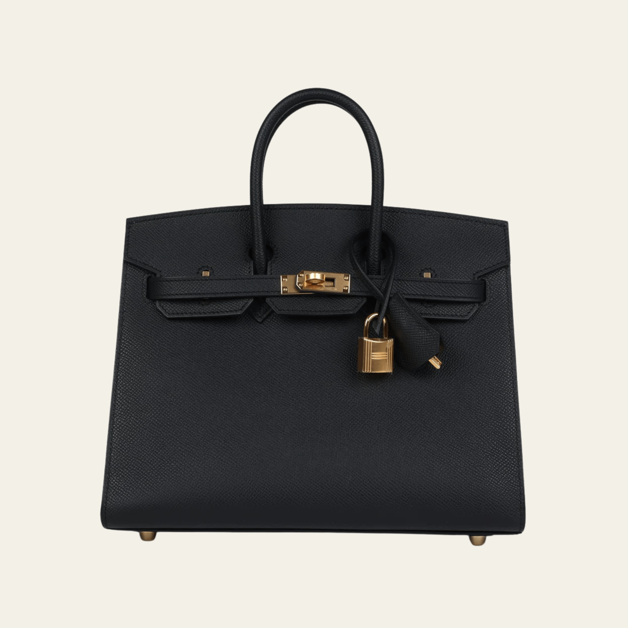 Hermès Noir Birkin 25 Sellier – Black Birkin Bag Epsom Gold Hermès Noir Birkin 25 Sellier – Black Birkin Bag Epsom Gold