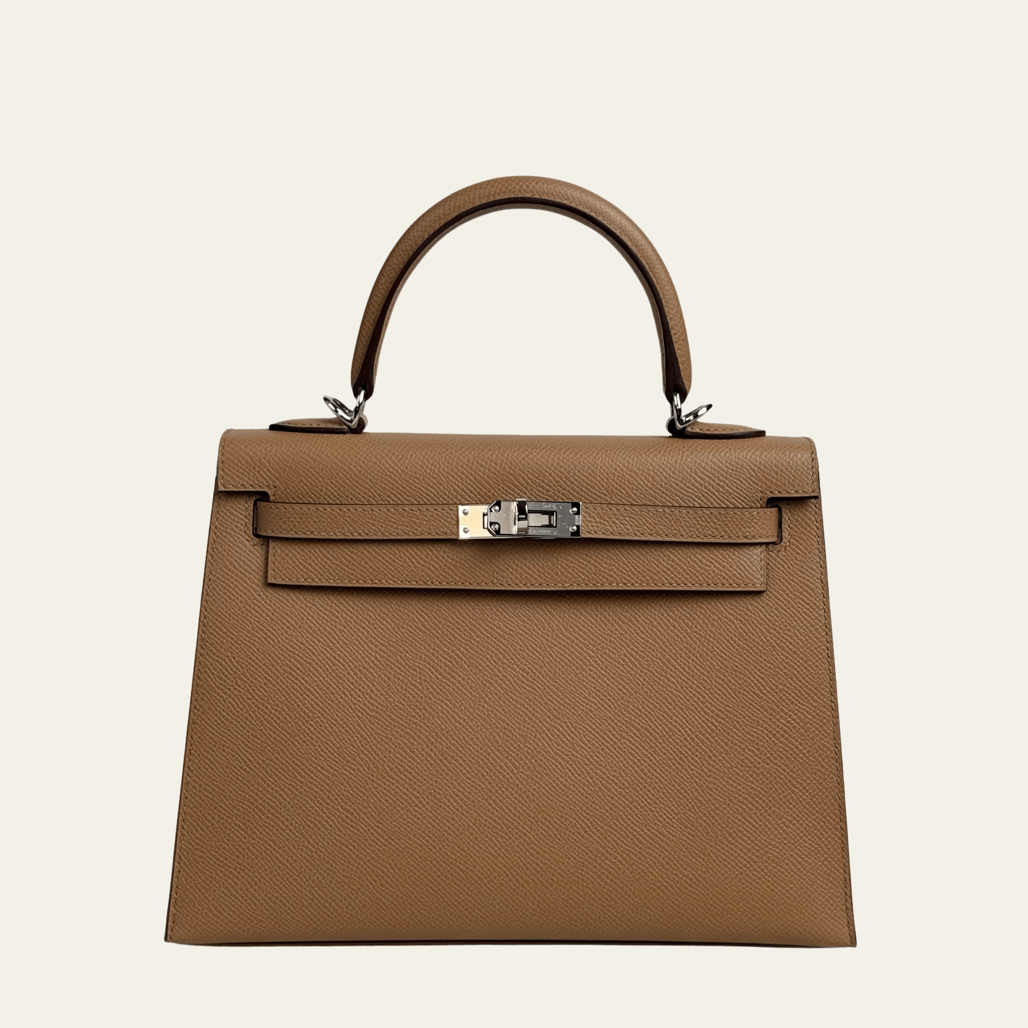 Hermès Kelly 25 Biscuit – Brown Kelly Sellier Epsom Palladium Hardware ...