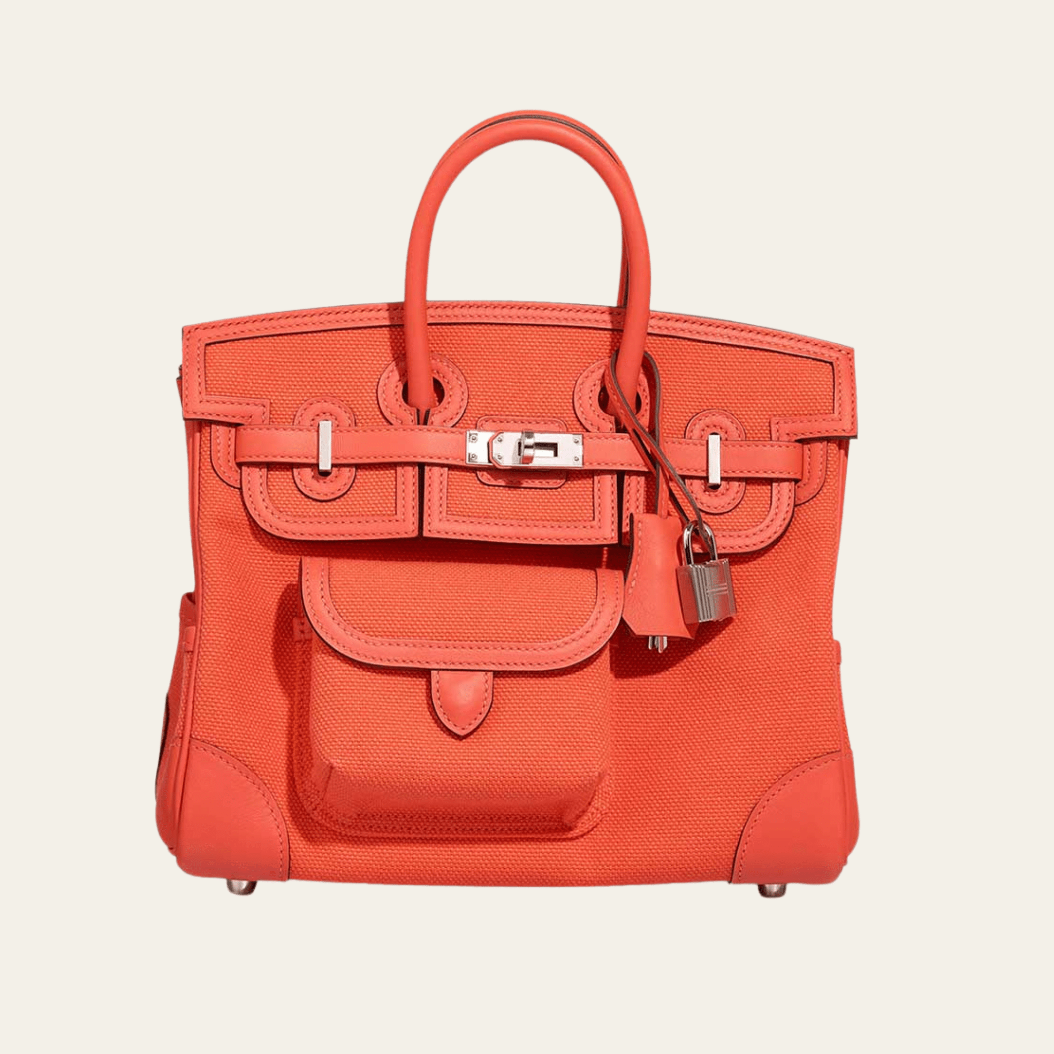 Hermès Birkin 25 Orange Field – Cargo Birkin Bag Toile Goeland & Swift ...