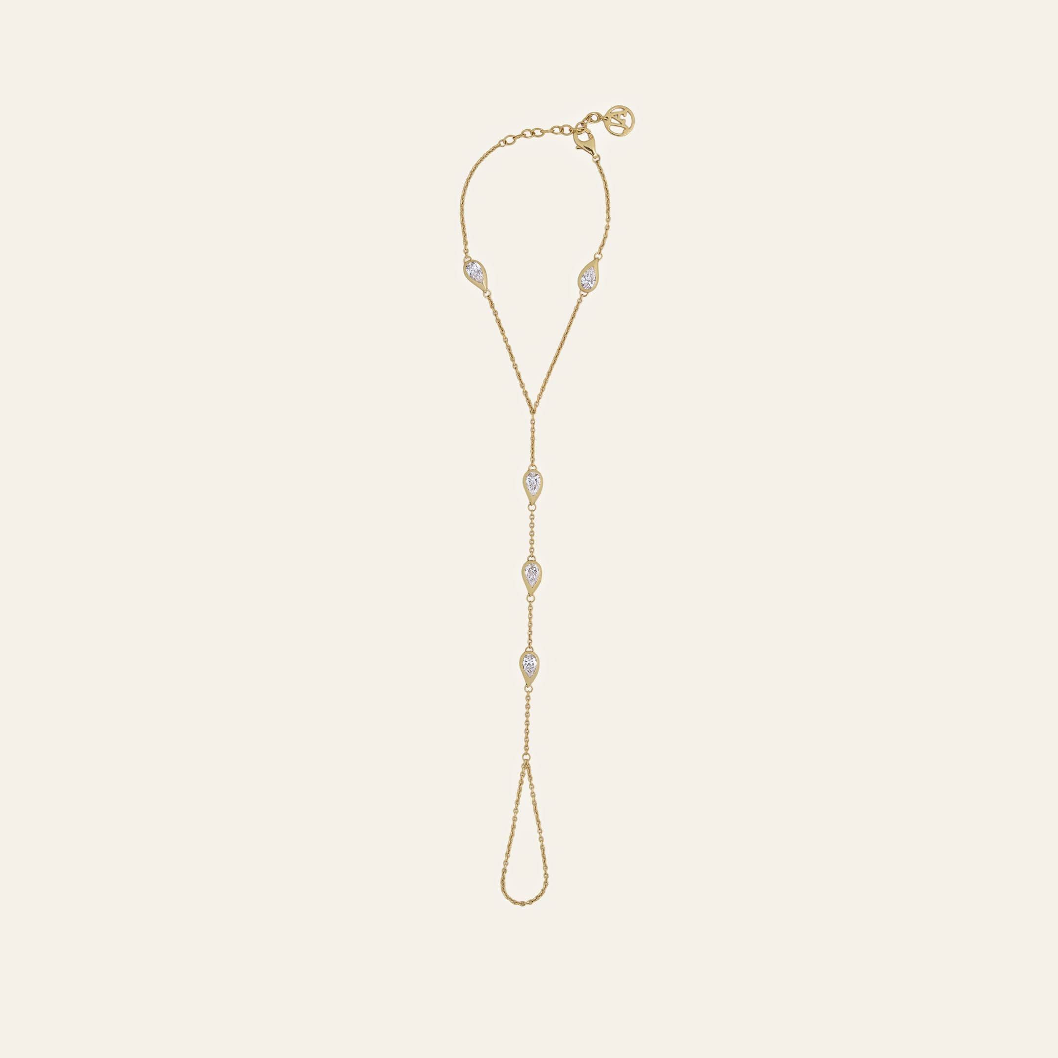 The Mika Hand Chain | Pear Shaped Diamond Hand Chain – Jewels Aficionado