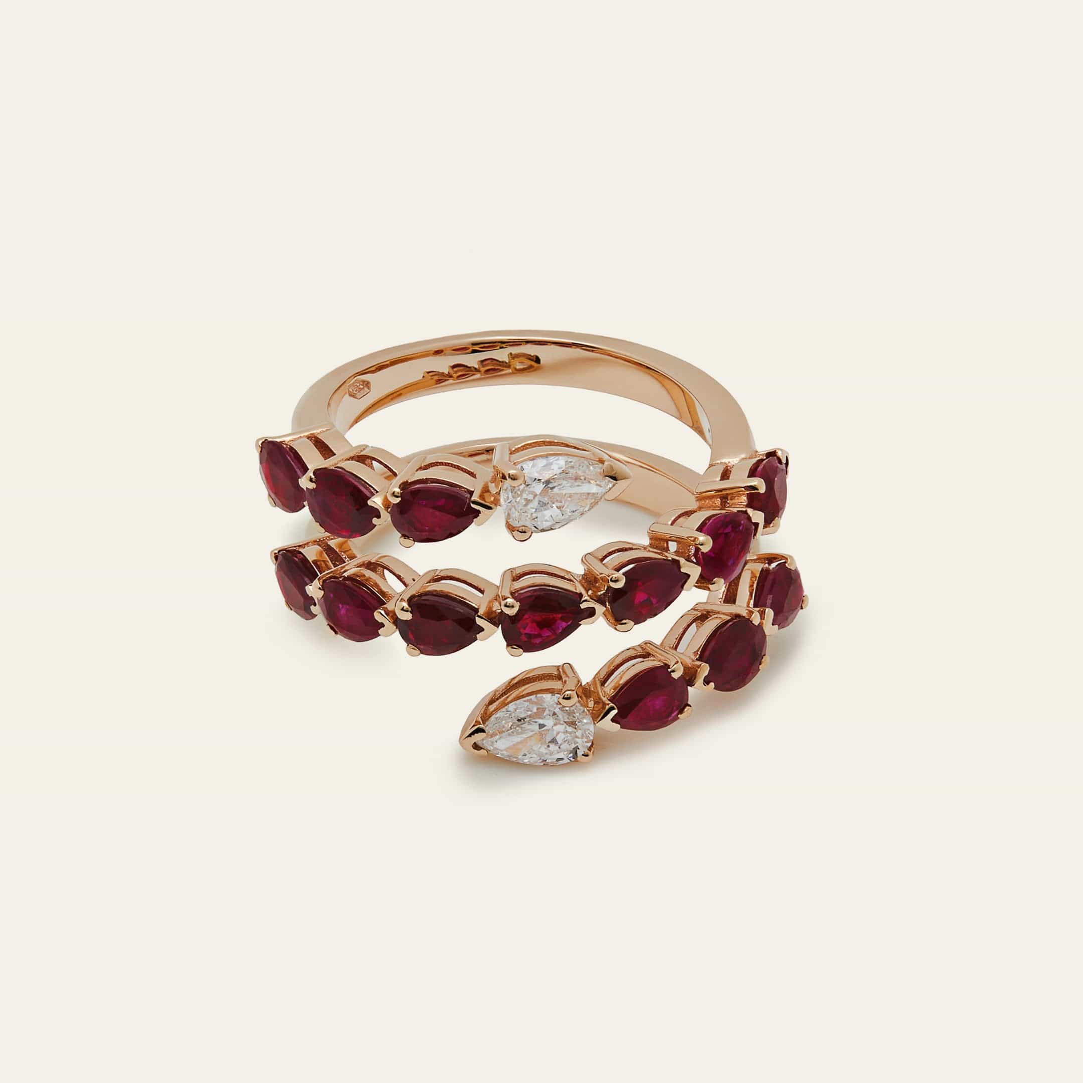 Ruby and Diamond Twist Ring – Jewels Aficionado